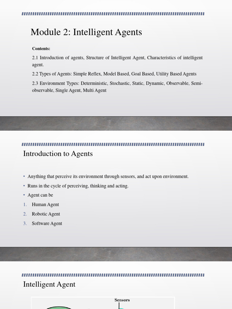 Module 2 - Intelligent Agents Present | PDF | Artificial Intelligence | Intelligence (AI ...