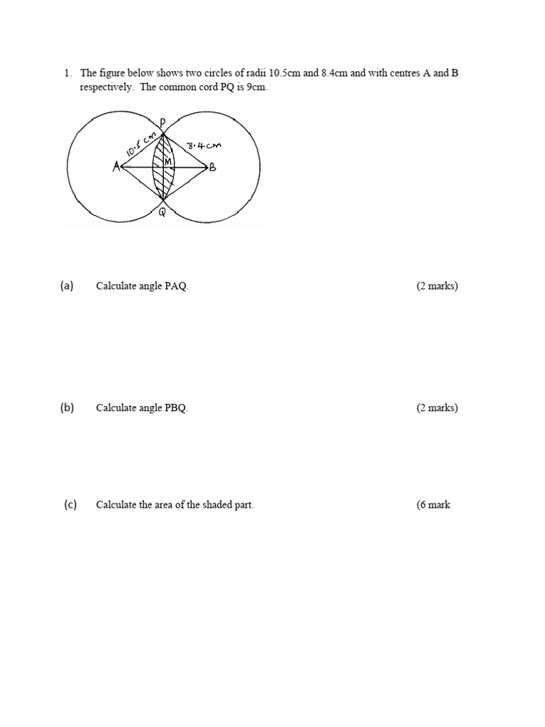 The Figure Below Shows Two Circles of Radii 10 | PDF