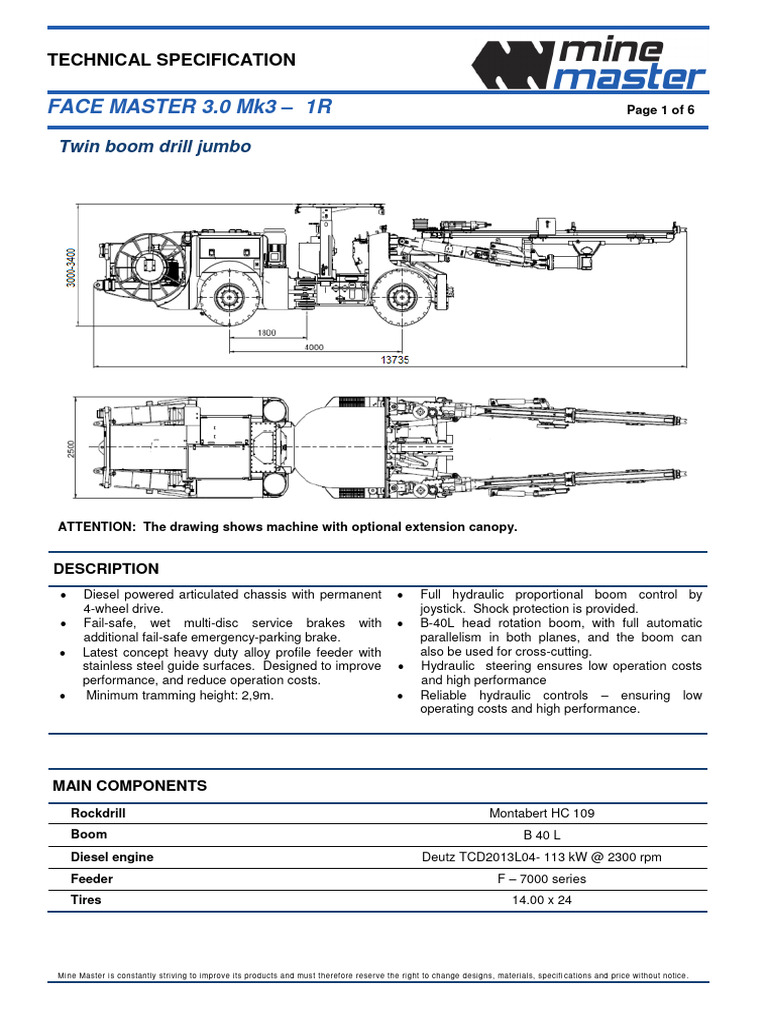 FM 3 0 Mk3 - EN - 1R - Tech Data | PDF | Pump | Brake