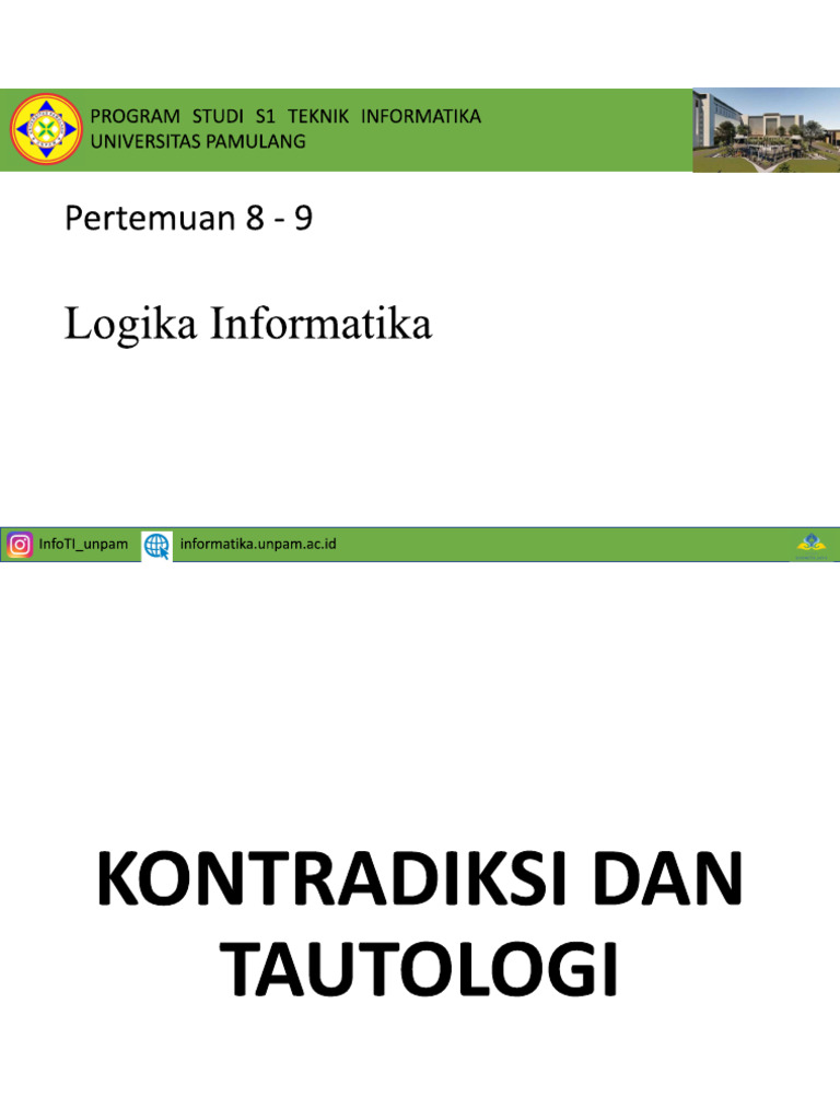 Pertemuan 8 - 9 Logika Informatika | PDF