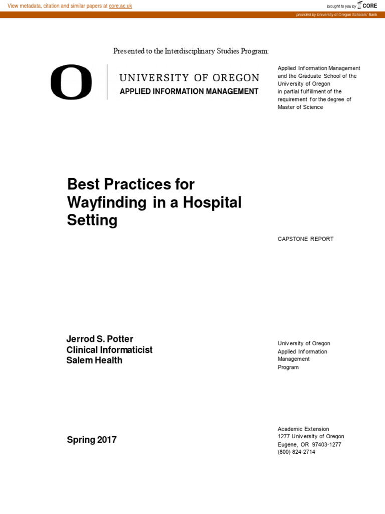 Best Practices For Wayfinding in A Hospital Setting | PDF | Patient ...