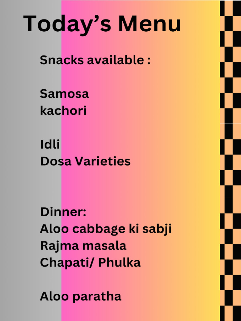 Orange and White Modern Illustrative Menu Template | PDF