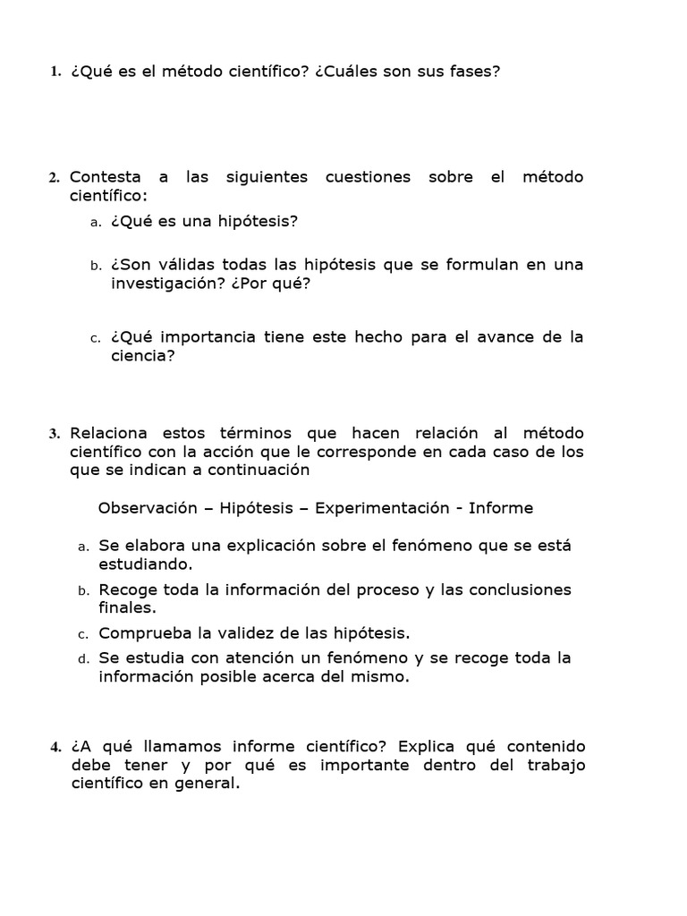Fases y conceptos del método científico | PDF | Kilogramo | Masa