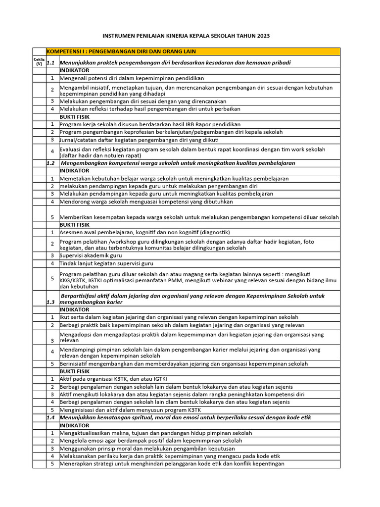 Instrumen Pkks 2023 (Ok) | PDF