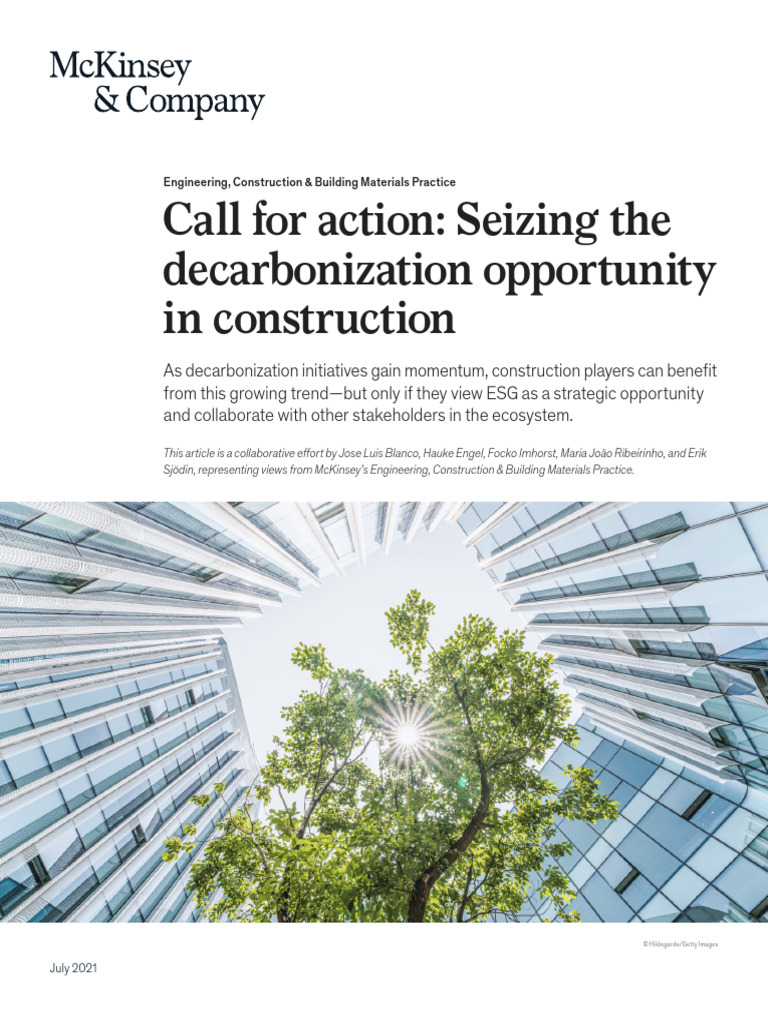 Call For Action Seizing The Decarbonization Opportunity in Construction VF | PDF | Climate ...