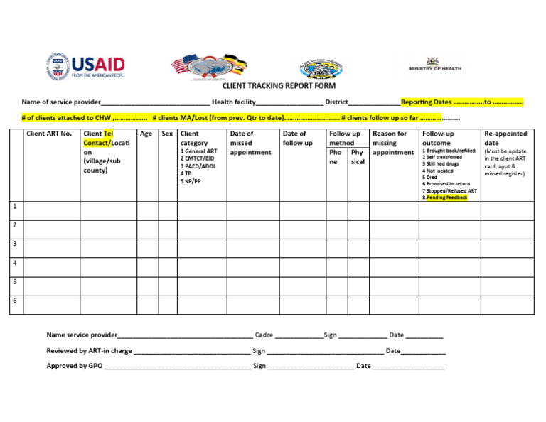 Client Tracking Report Form | PDF