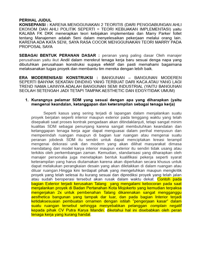 Skrip Proposal MSDM Rev | PDF | Karier & Perkembangan | Bisnis