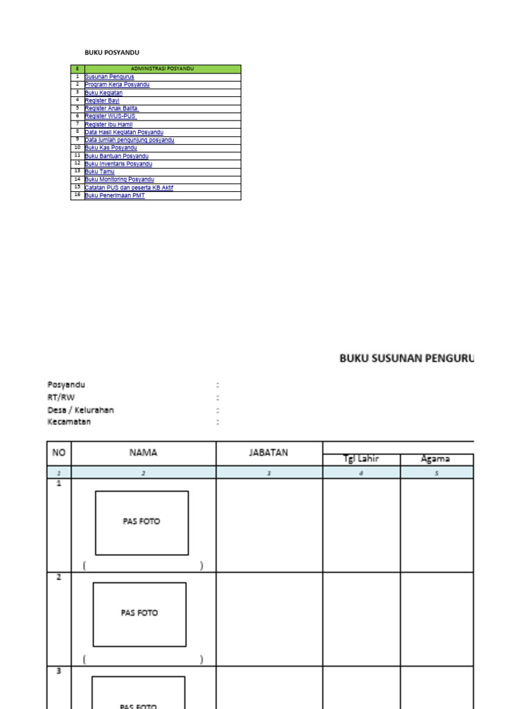 Master Buku Posyandu | PDF