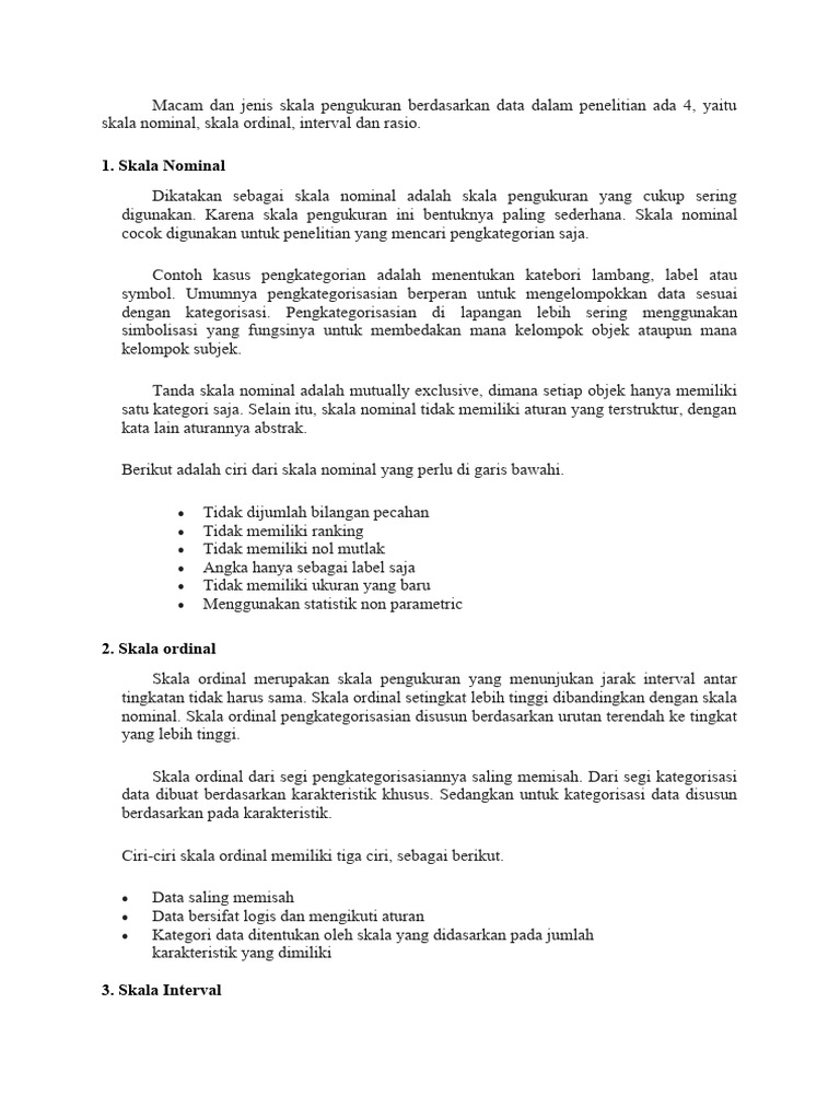 Jenis-Jenis Skala Pengukuran Penelitian | PDF | Karier & Perkembangan