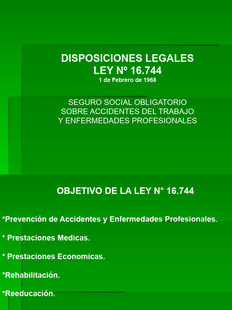 Ley 16.744 | PDF | Pensión | Economias