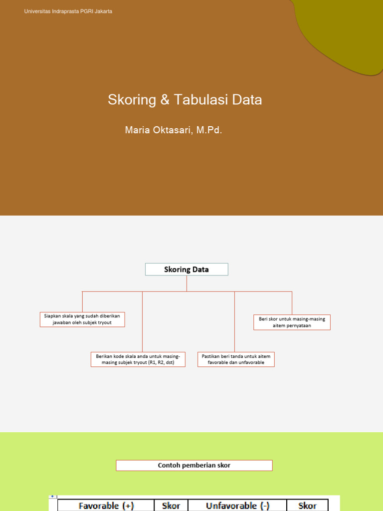 Skoring dan Tabulasi Data Kuesioner | PDF