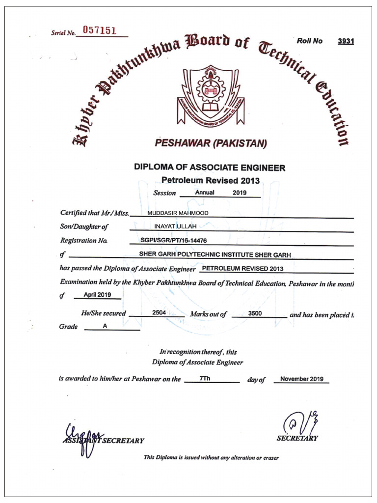 Diploma of Associate Engineer | PDF