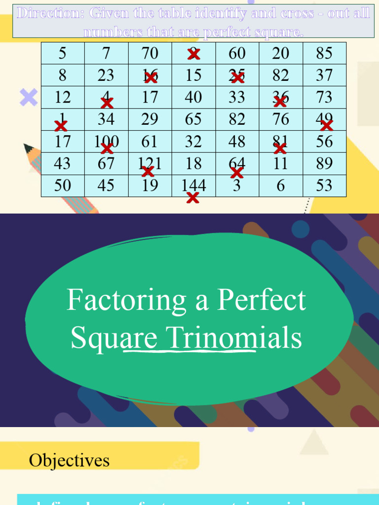 Q1 - MATH 8 - Lesson 4 - Factoring A Perfect Square Trinomial | PDF