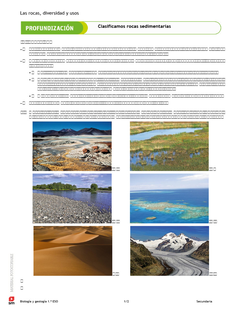 Clasificación de Rocas Sedimentarias | PDF | Roca (geología) | Roca ...