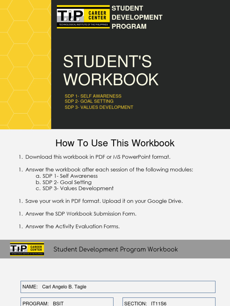 SDP Students Workbook | PDF | Goal Setting | Goal