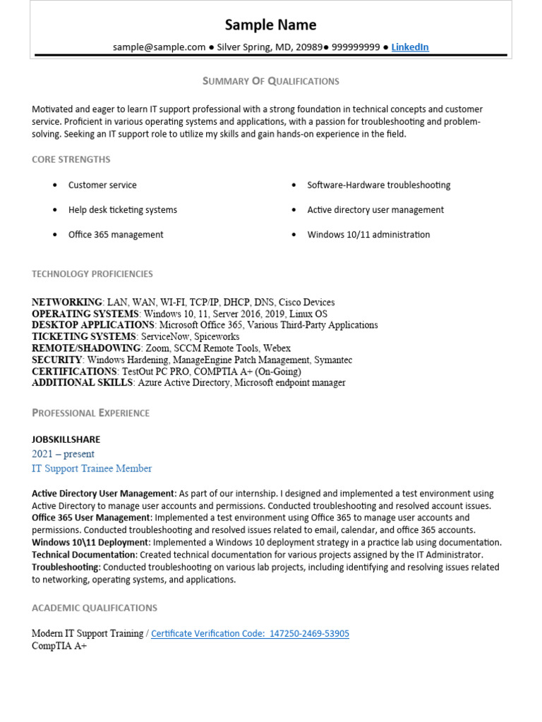 JSS 2023 Resume Template | PDF