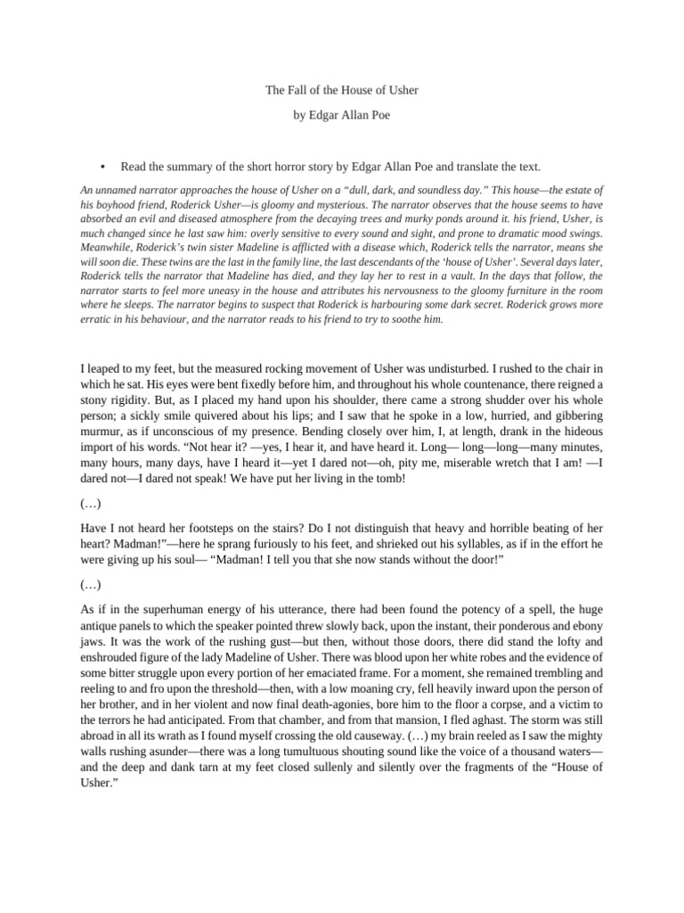The Fall of The House of Usher | PDF