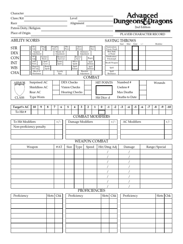 Add Character Sheet | PDF | Role Playing Games | Gary Gygax Games