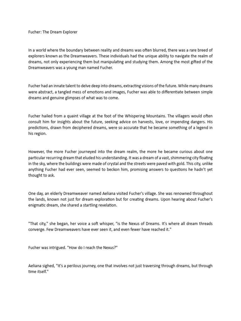 Fucher: Journey to the Nexus of Dreams | PDF | Dream