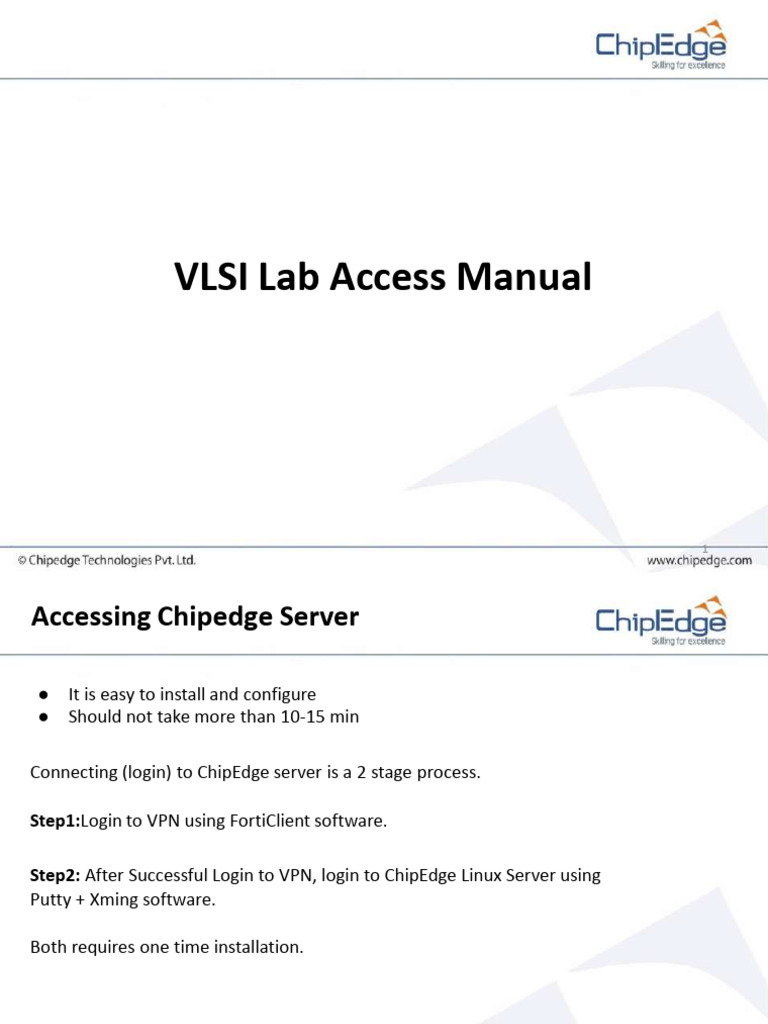 VLSI Lab Access User Manual | PDF | Login | Secure Shell