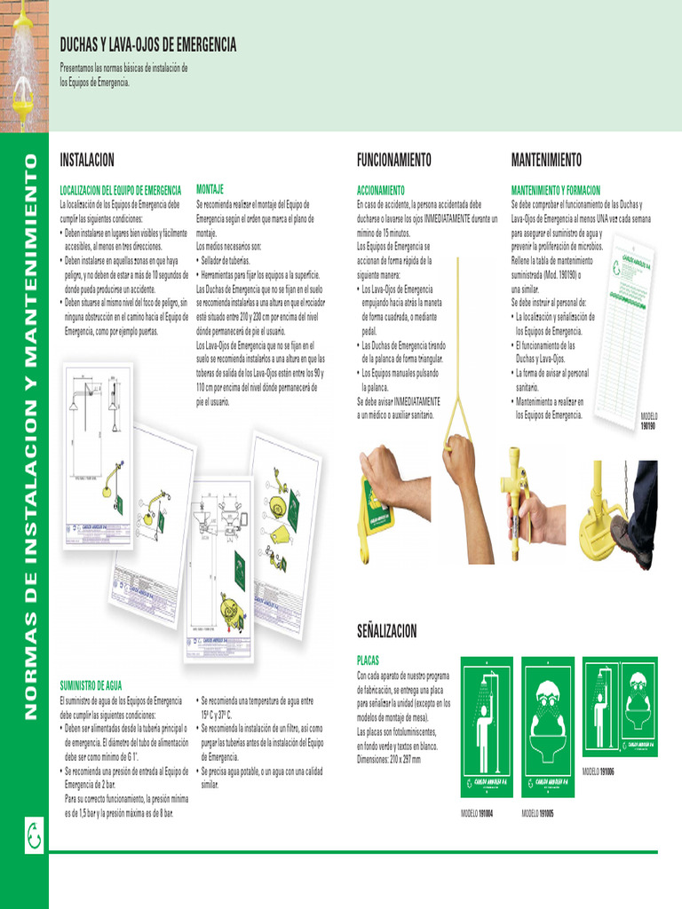 Dokumen - Tips Instrucciones Lavaojos | PDF | Agua