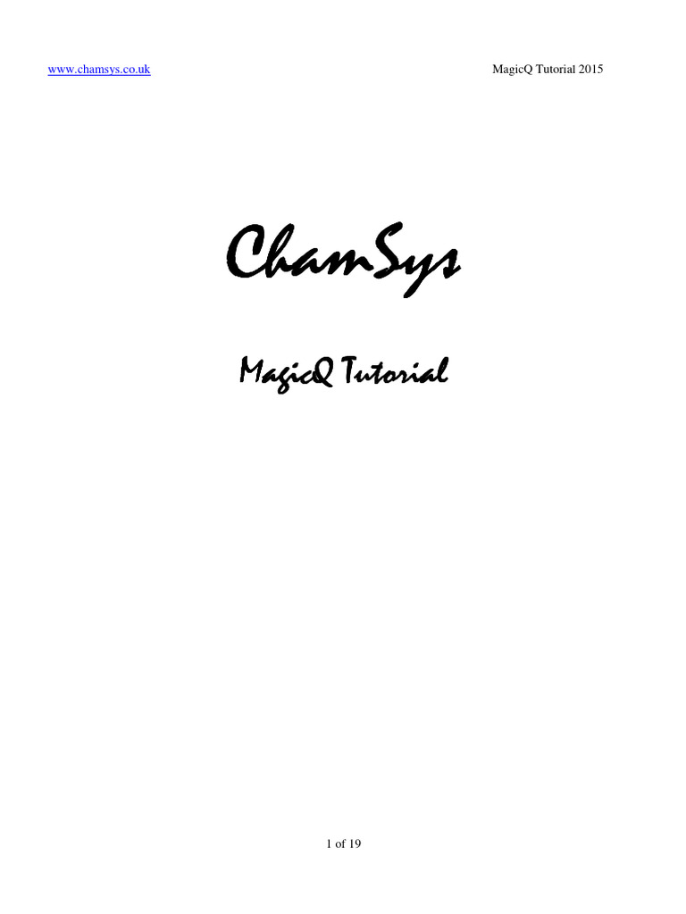 MagicQ Tutorial | PDF | Button (Computing) | Human–Computer Interaction