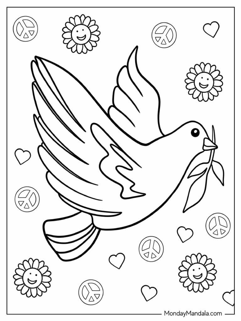 Peace Dove Coloring Page | PDF