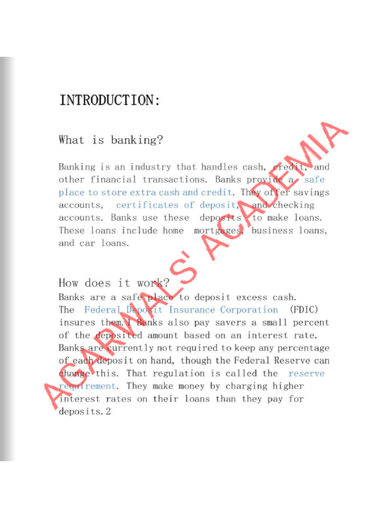 Banking Overview for Class 10 Project | PDF | Transaction Account | Banks