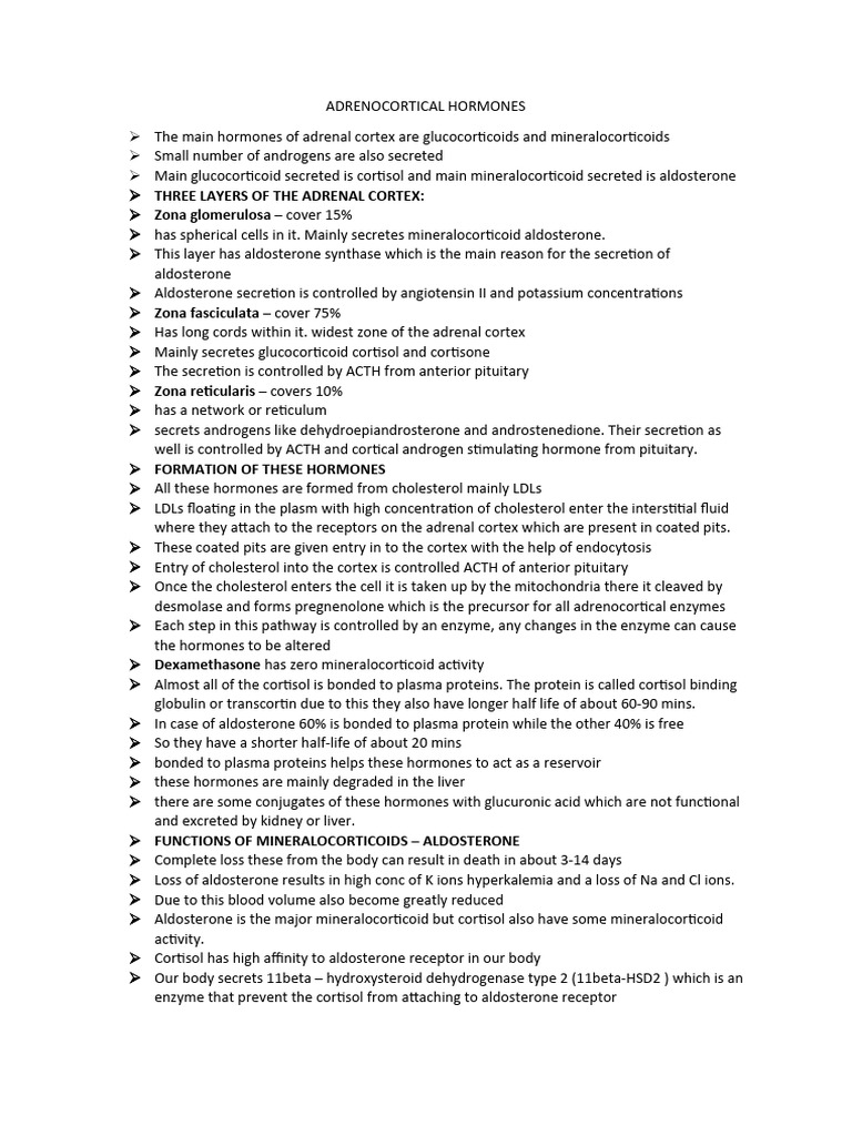 Adrenocortical Hormones | PDF | Adrenal Gland | Adrenocorticotropic Hormone