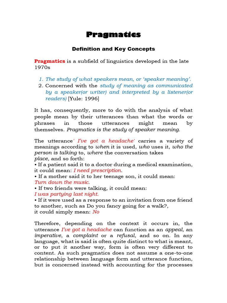 Introducing Pragmatics PDF | PDF | Linguistics | Context (Language Use)