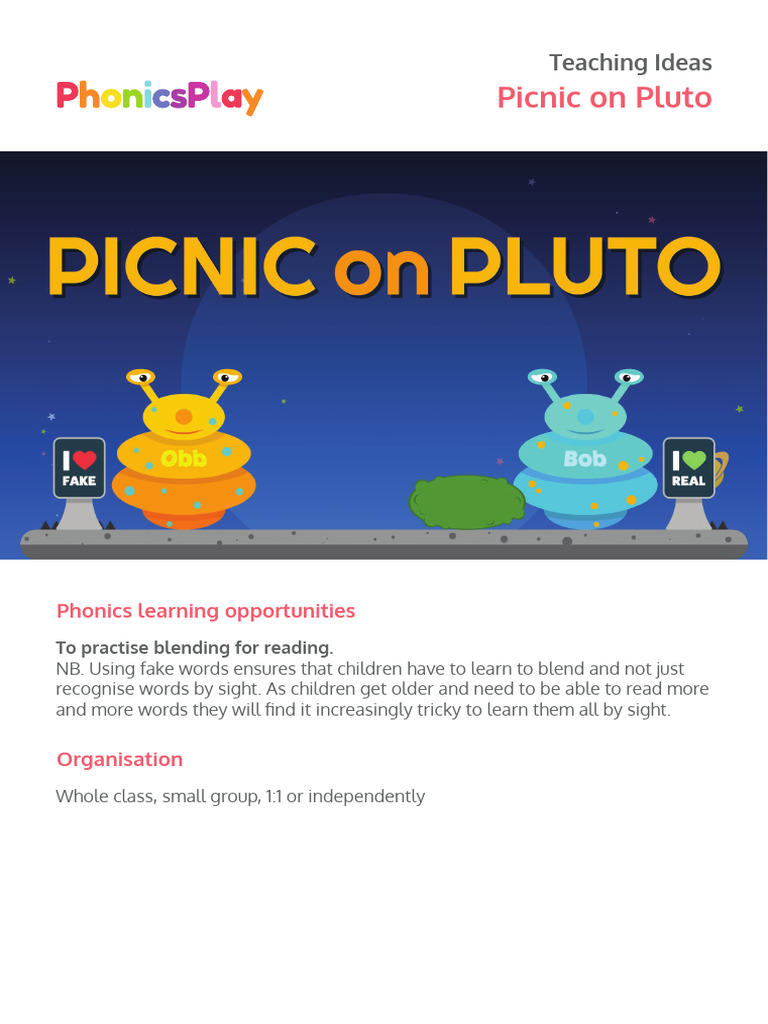 Ideas Picnic On Pluto | PDF | Phonics | Education Theory