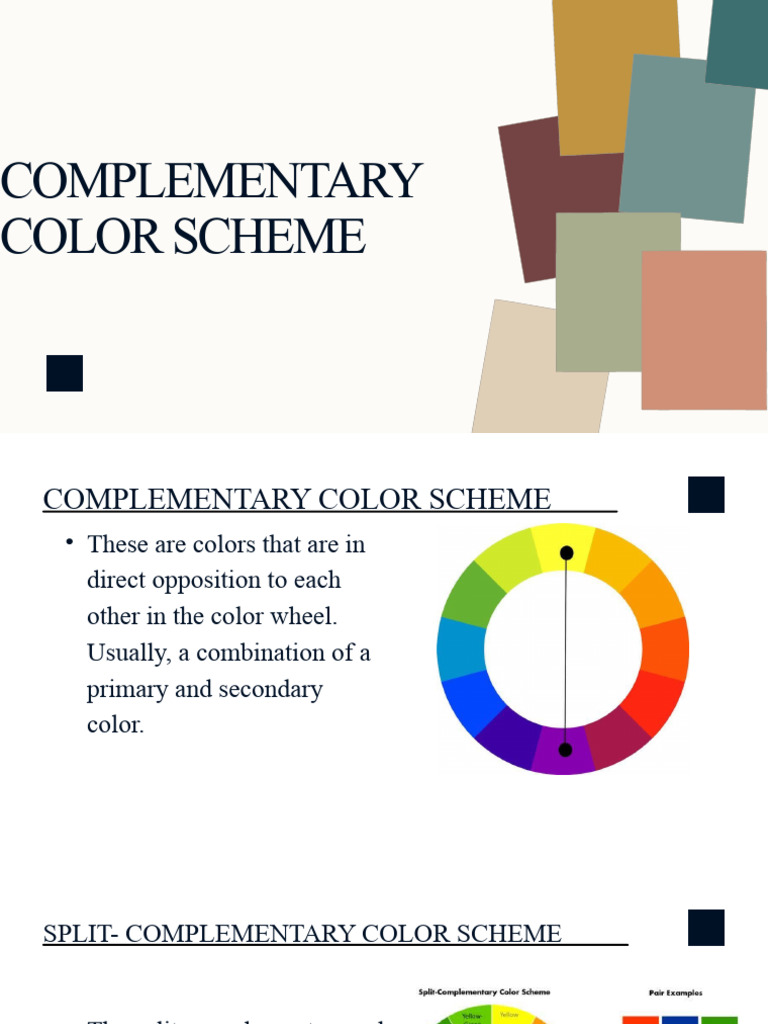 Color Schemes: Complementary & Variants | PDF | Multidimensional Signal ...