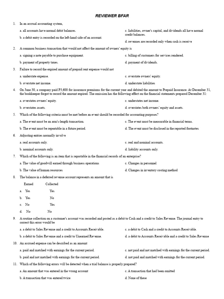 Reviewer Bfar | PDF | Debits And Credits | Expense