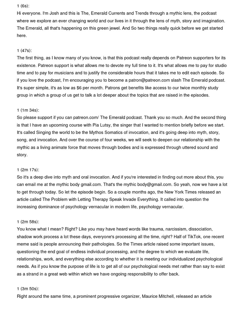 The Revolution Will Not Be Psychologized-Transcript | PDF ...