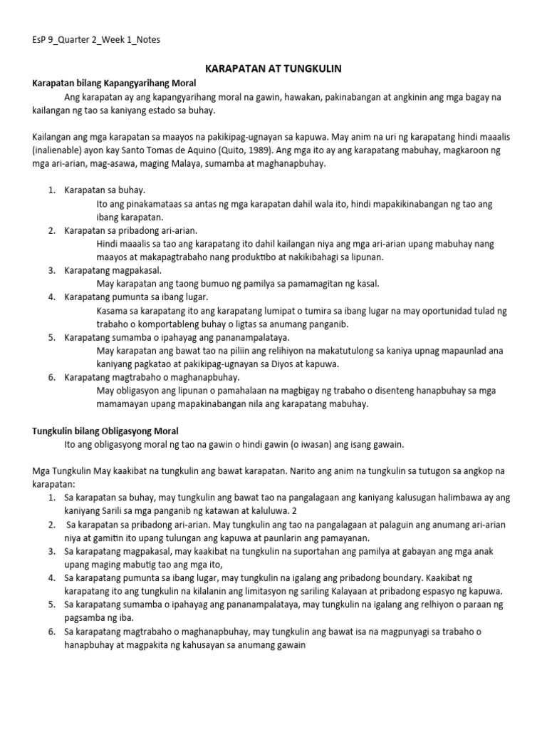 EsP-9 2nd-Quarter Notes | PDF