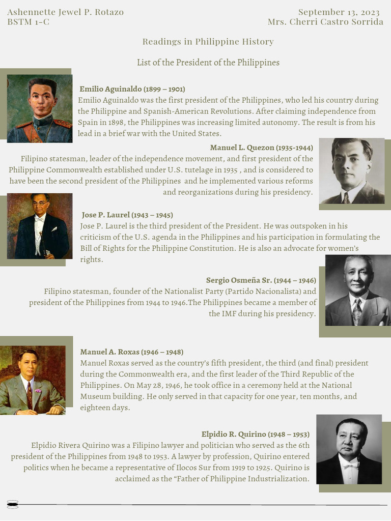 Timeline Of Philippine Presidents Pdf Corazon Aquino President Of