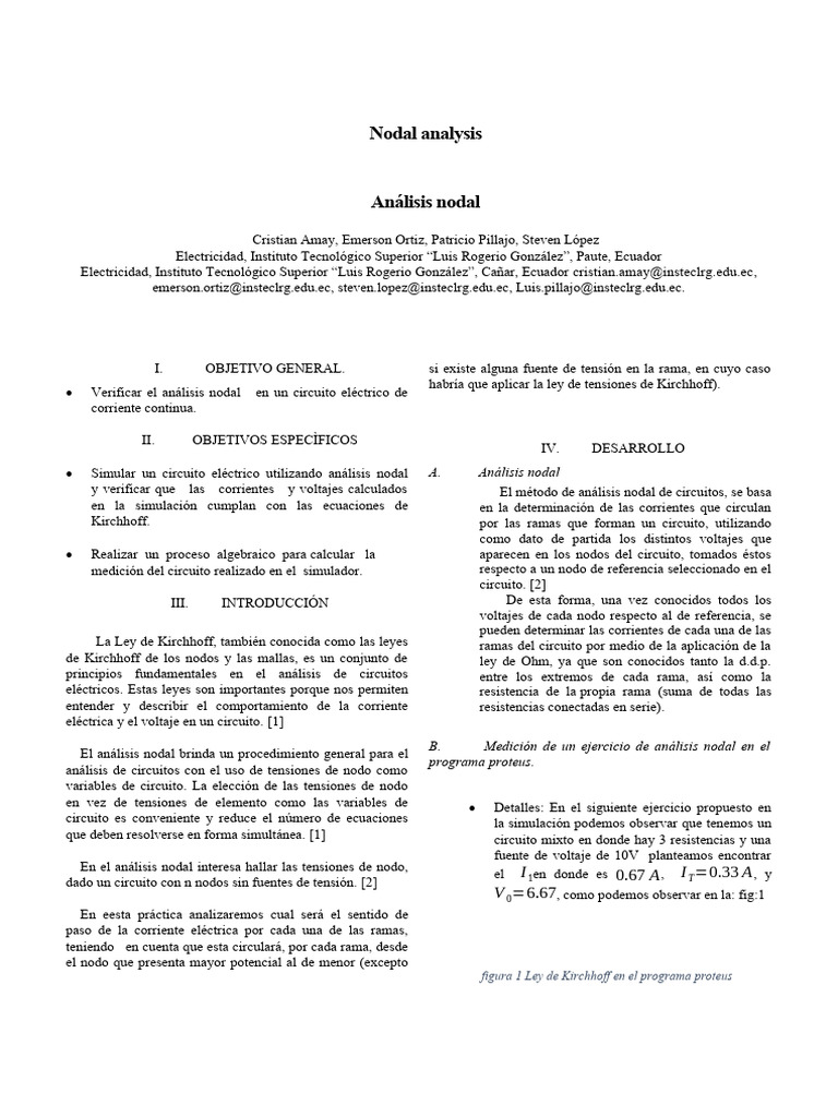 Analisis Nodal PDF Voltaje Red El ctrica