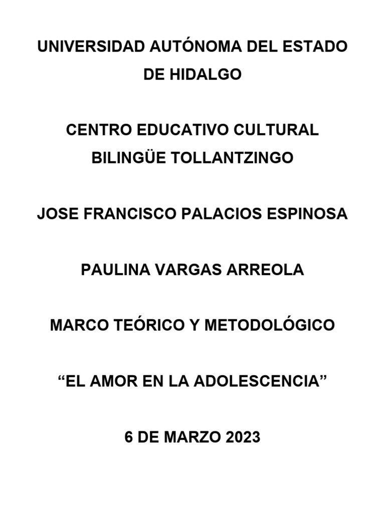 El Amor en la Adolescencia: Impactos y Estudio | PDF | Adolescencia | Amor