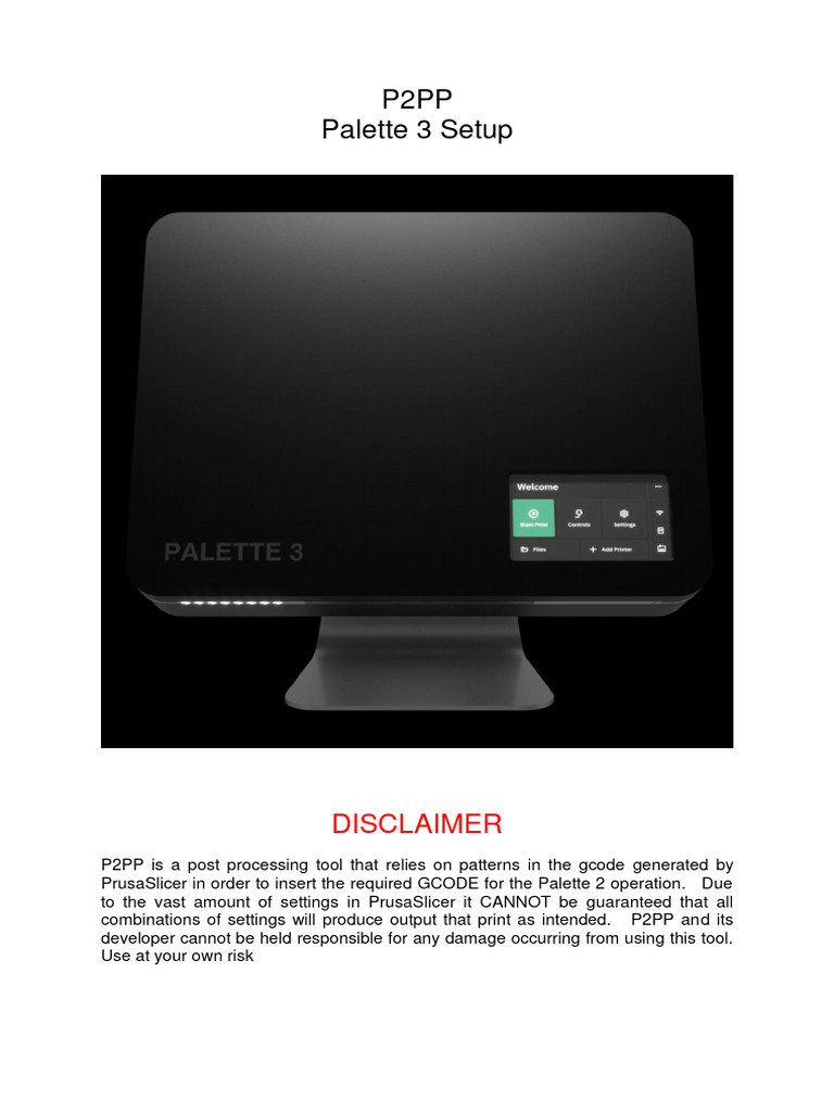 P2PP P3 Setup | PDF | Extrusion | Printer (Computing)