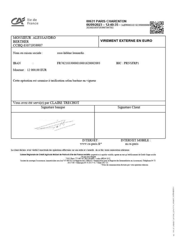 Confirmation de Virement. | PDF