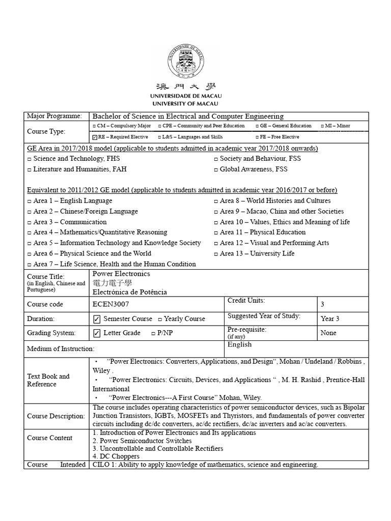 Syllabus ECEN3007 | PDF | Electronic Engineering | Computer Engineering