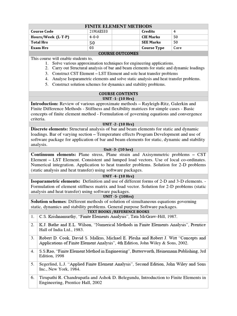 Finite Element Methods Pdf Structural Analysis Finite Element Method 