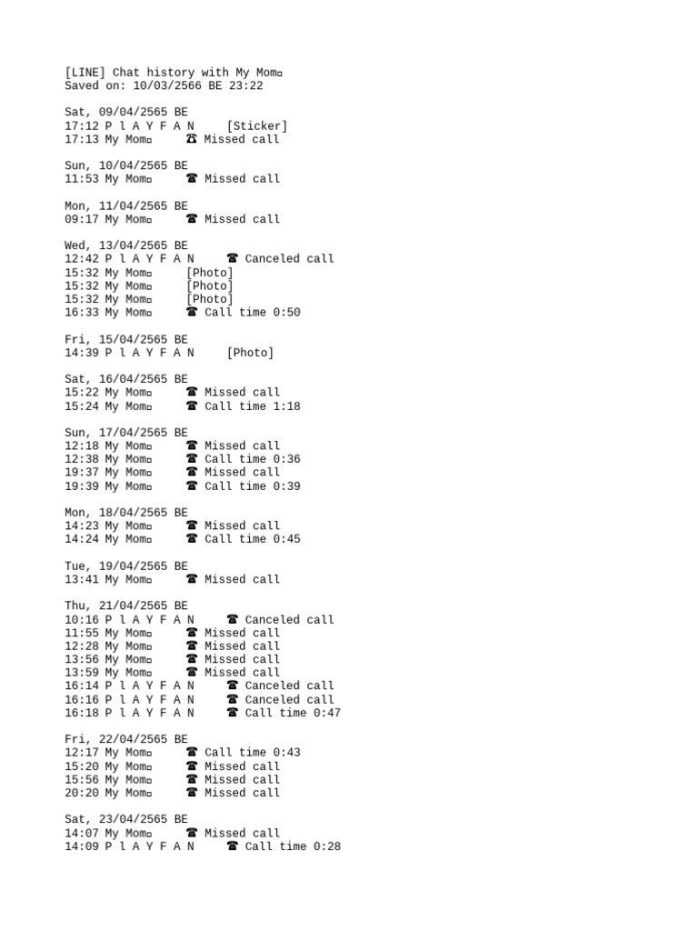 LINE Chat With My Mom | PDF | Input/Output | Naming Conventions