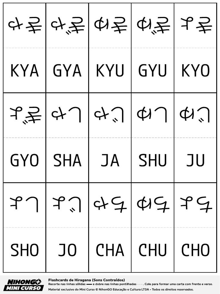 Nihongo Minicurso Flashcards Contraidos | PDF Nihongo Minicurso Flashcards Contraidos | PDF