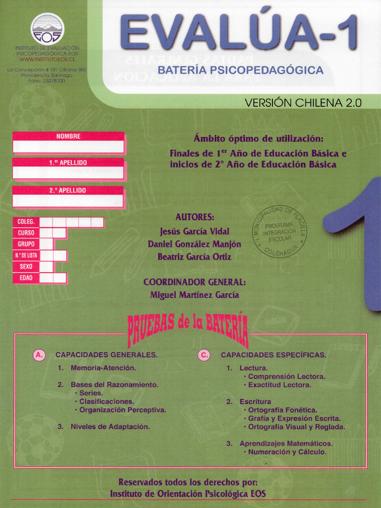 Cuadernillo Evalúa 1 | PDF