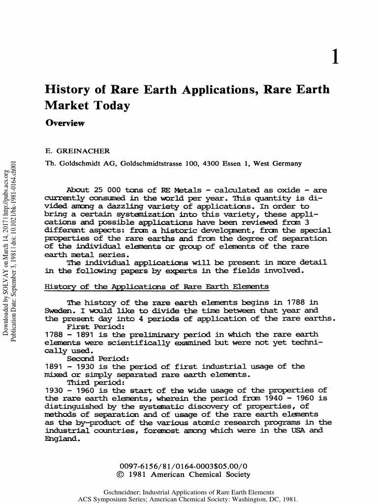 History of Rare Earth Applications | PDF | Materials | Chemistry