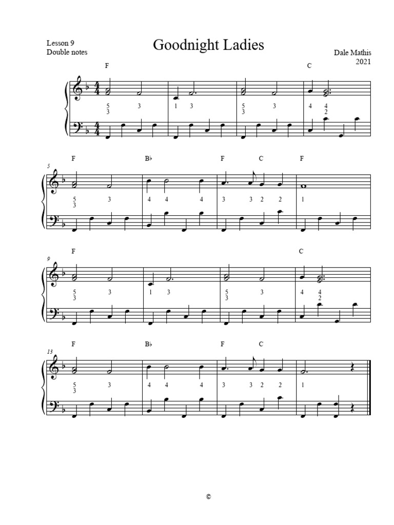 Goodnight Ladies Double Notes | PDF