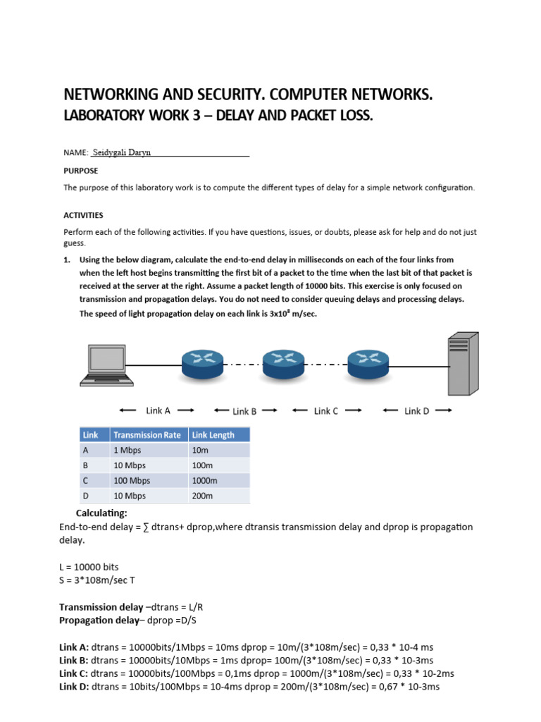 Lab 4 Cisco Seidygali Daryn | PDF | Network Packet | Computer Network