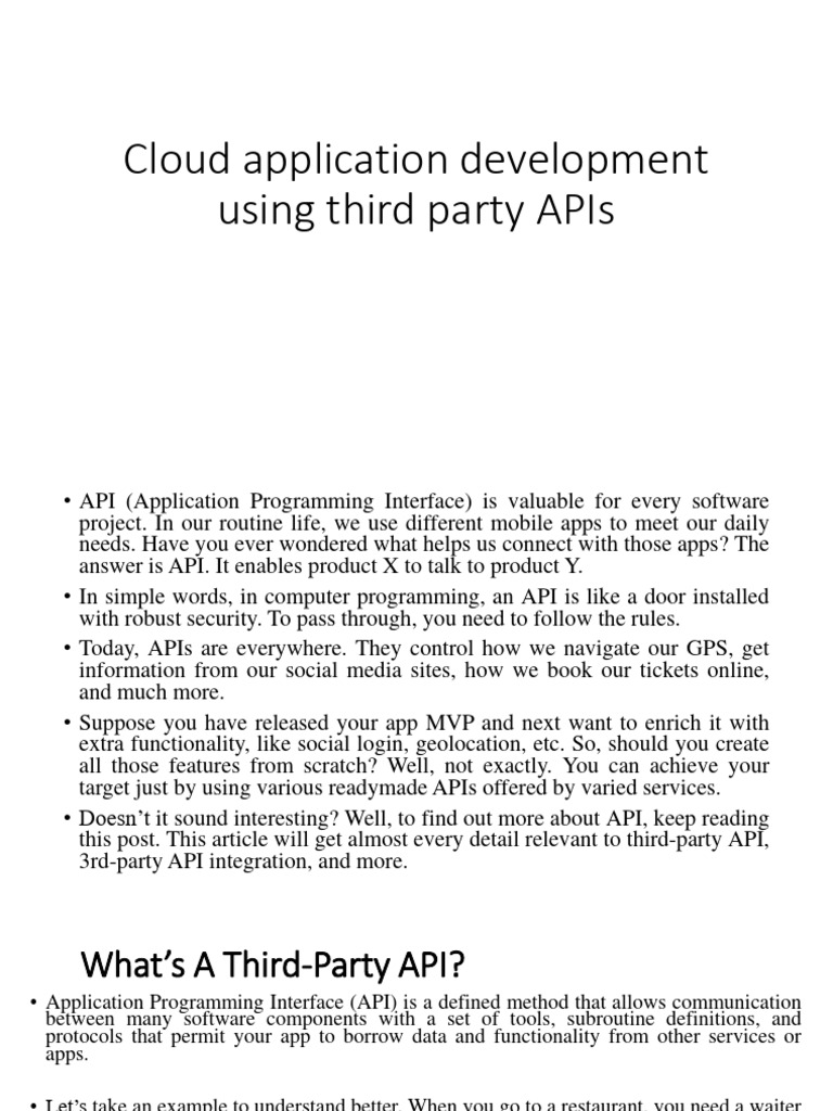 12-3rd Party API-13-10-2023 | PDF | Mobile App | Software Development Kit