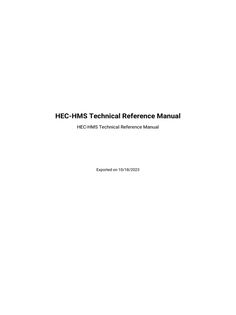 HEC-HMS Technical Reference Manual-20231018 | PDF | Snow ...